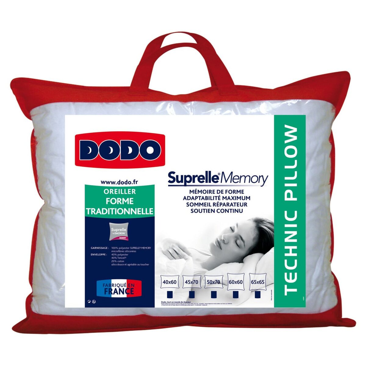 DODO Oreiller DODO forma traditionnelle Suprelle Mémory pas cher ...