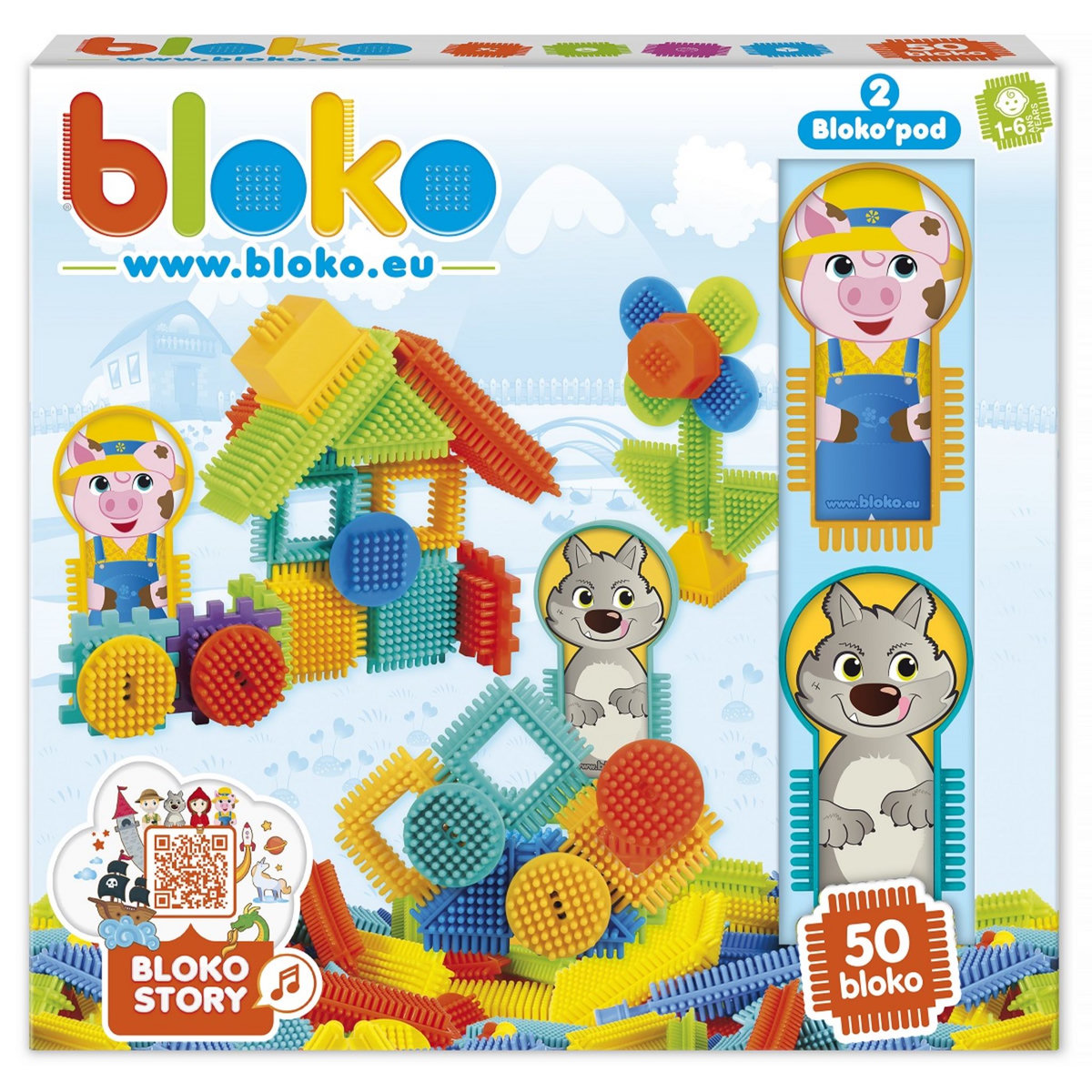 MBI Bloko Loup + 2 figurines box de 60 pièces pas cher - Auchan.fr