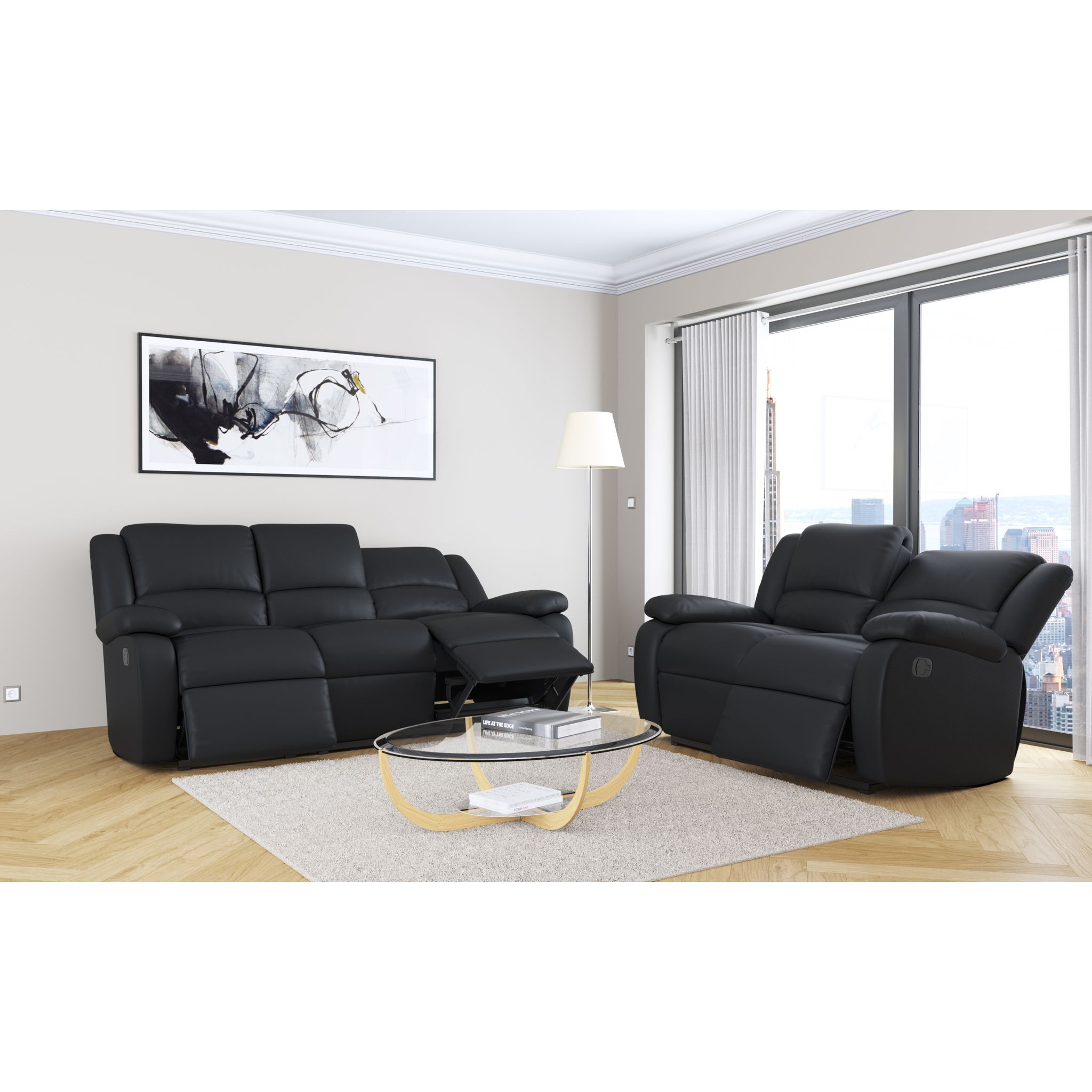 Ensemble canapés 2+3 places relax HELENE pas cher - Auchan.fr