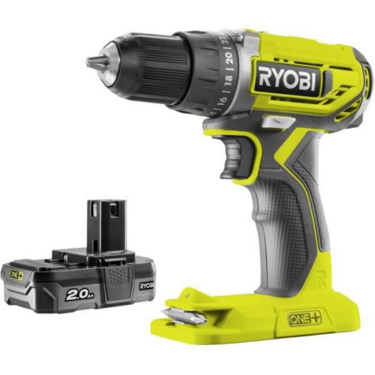 Ryobi RYOBI Perceuse visseuse compacte 18 volts ONE+ et 2 batteries 2,0Ah - R18DD2-220S pas cher ...
