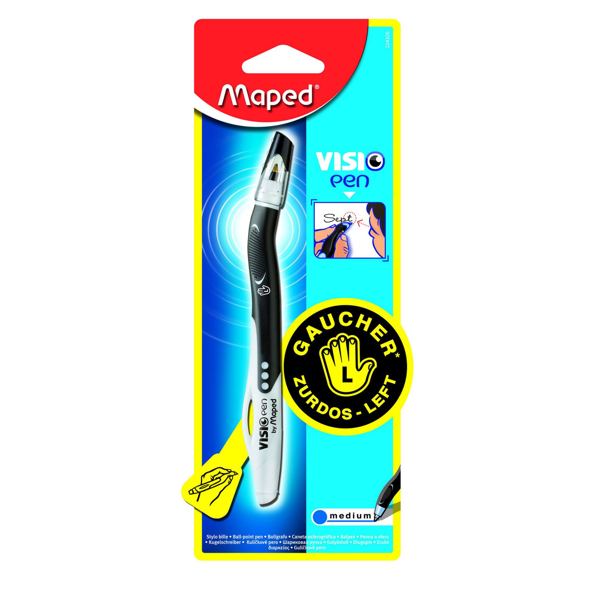 MAPED Stylo bille Visiopen Spécial gaucher - noir pas cher - Auchan.fr