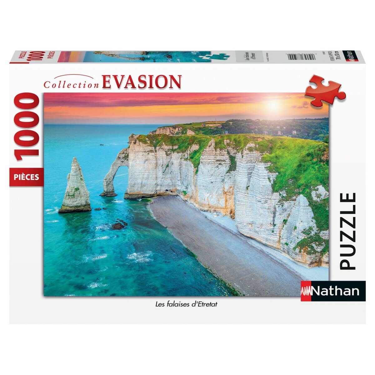RAVENSBURGER Puzzle Nathan 1000 pièces - Les falaises d'Etretat pas ...