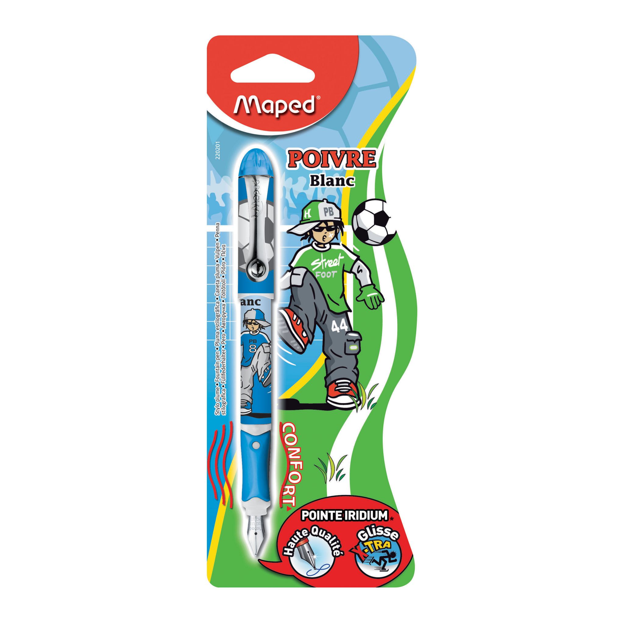 MAPED Stylo plume Poivre Blanc Foot - coloris bleu pas cher - Auchan.fr