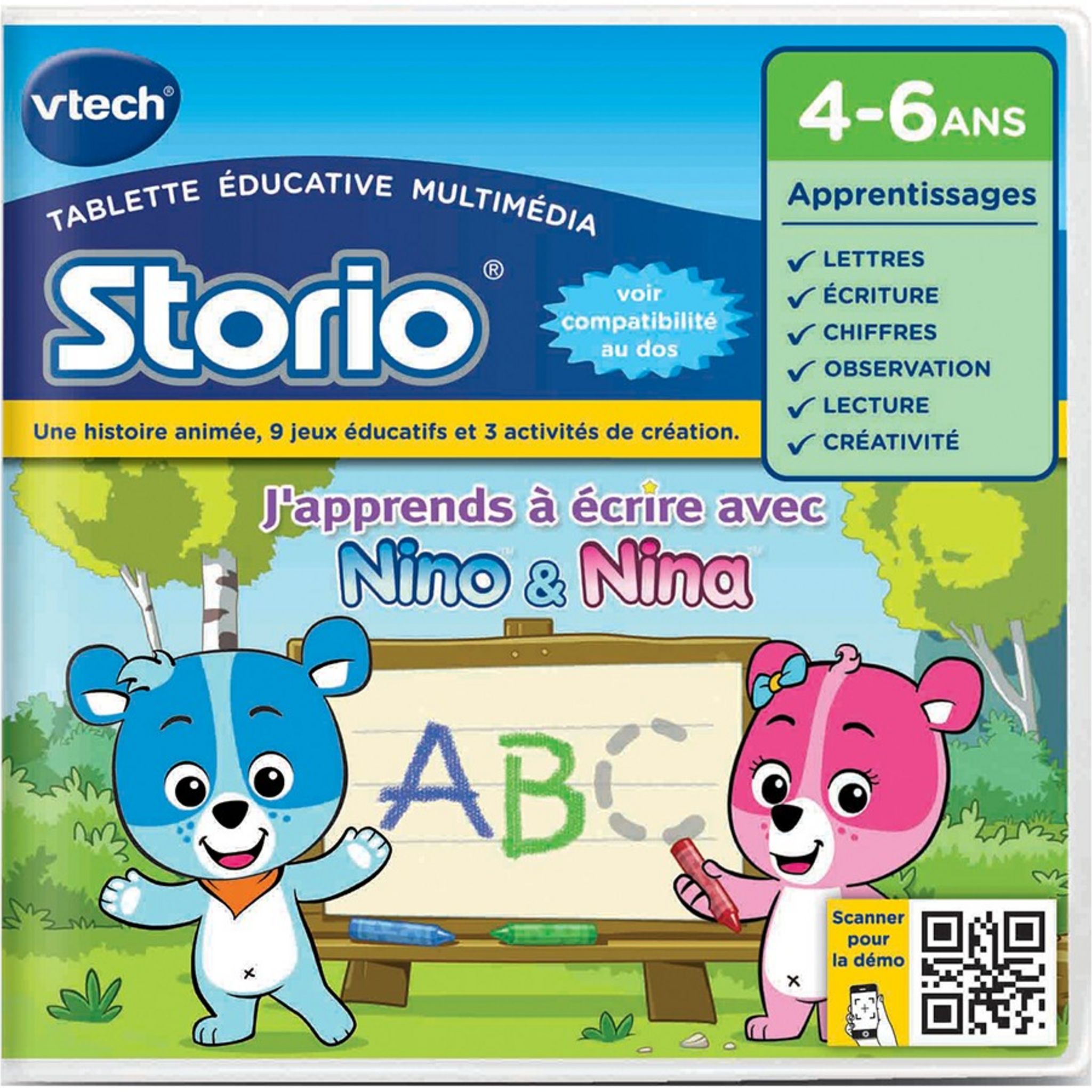 VTECH Jeu Storio J'apprends à écrire avec Nino & Nina pas cher - Auchan.fr