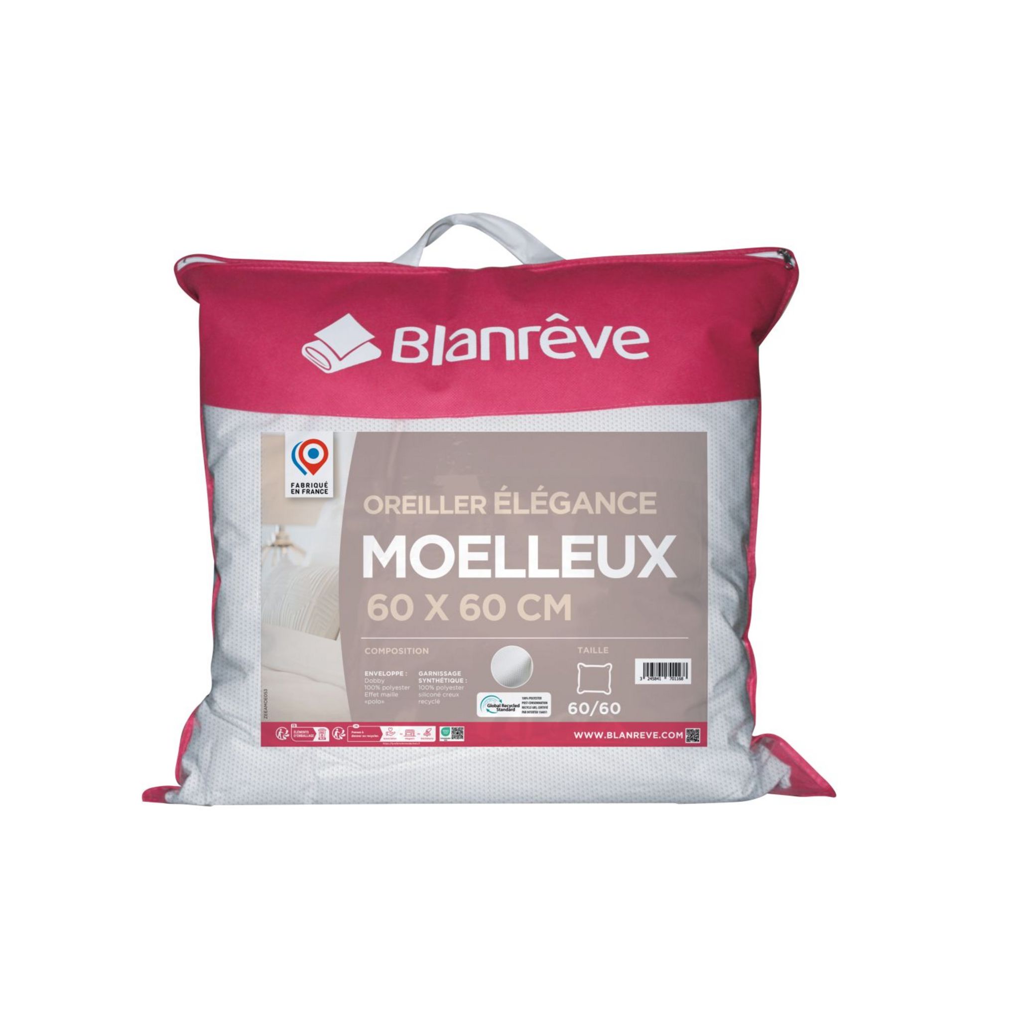 Oreiller confort moelleux effet maille ÉLÉGANCE pas cher - Auchan.fr