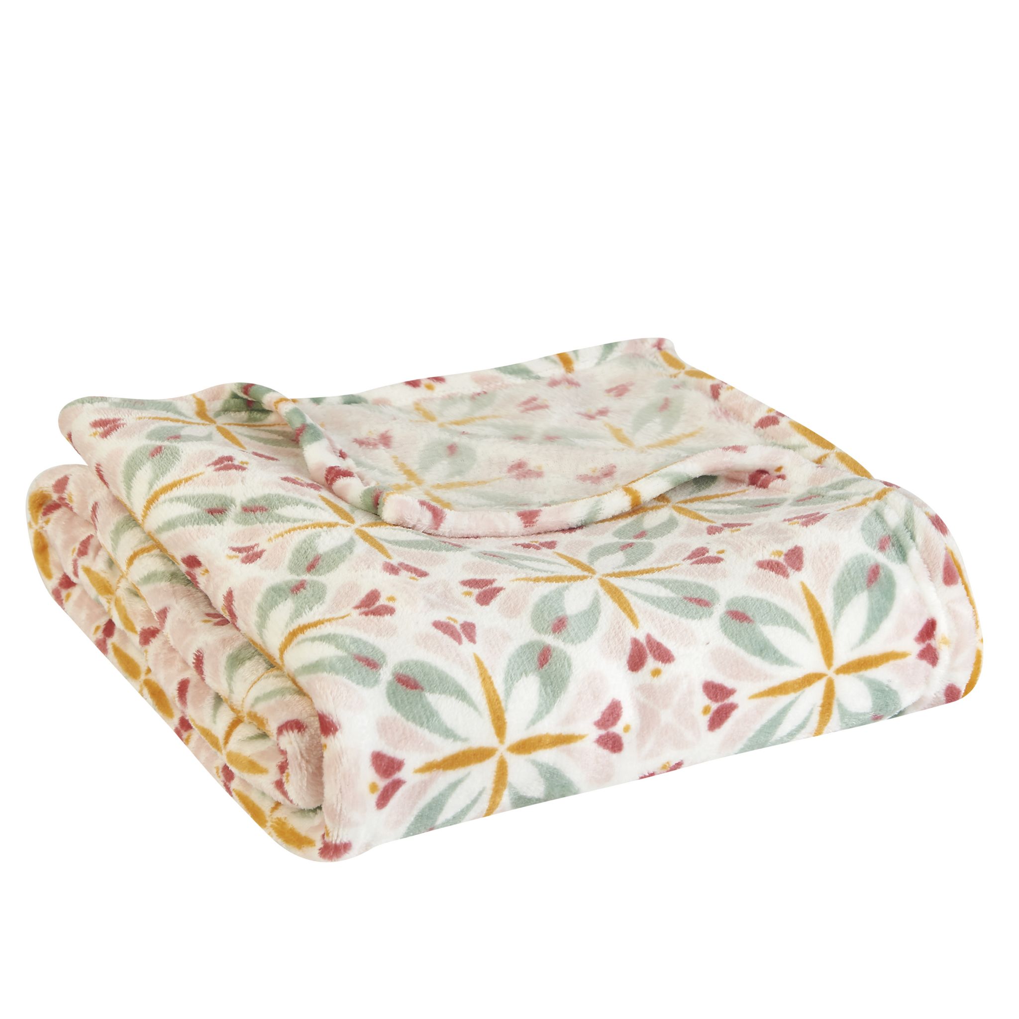 ACTUEL Plaid fantaisie en polyester motif mosaïque 220gsm REANE pas ...