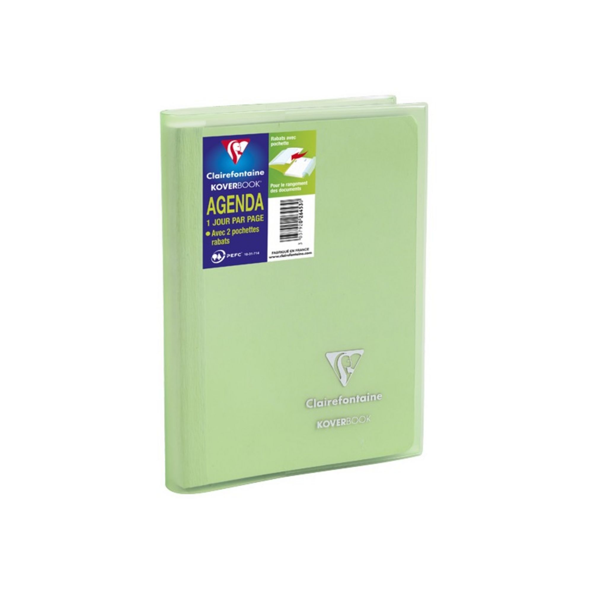 CLAIREFONTAINE Agenda scolaire avec rabat 400 pages 12x17 cm Kover Book ...