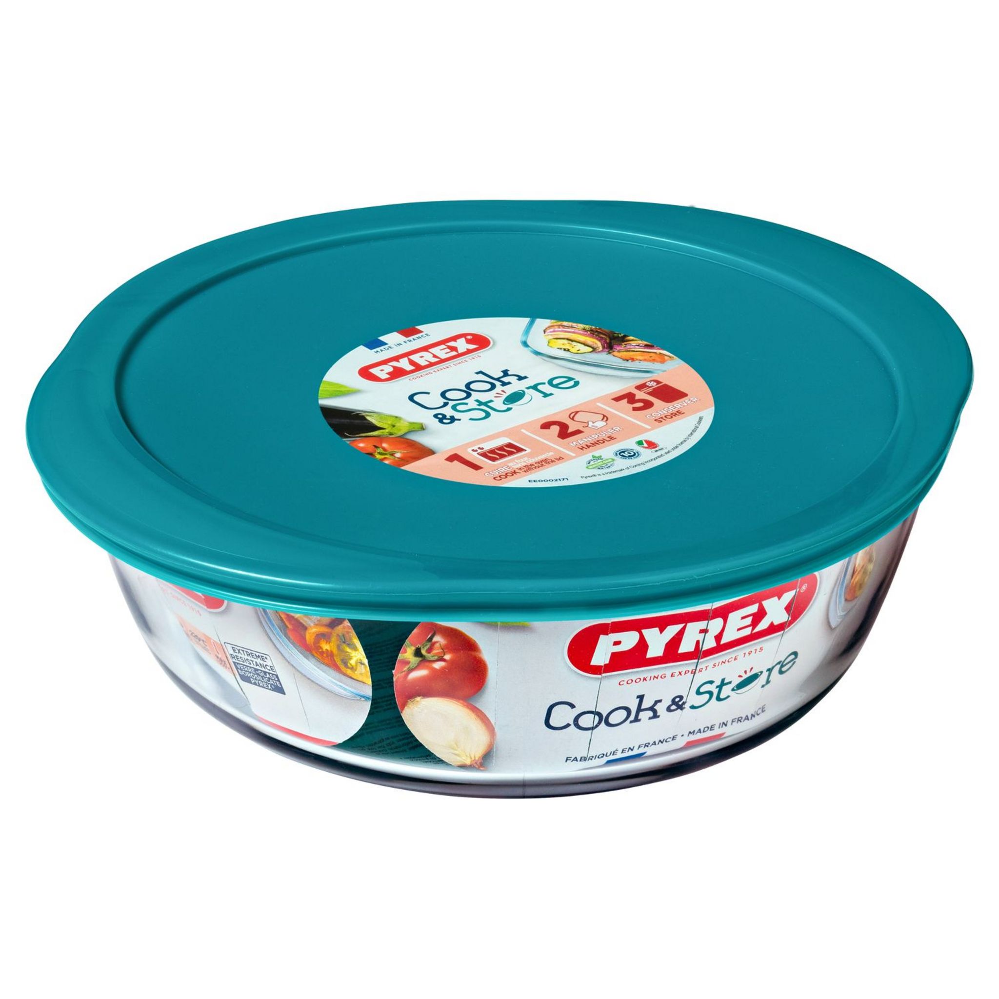 PYREX Plat rond avec couvercle 20 x 18 cm COOK & STORE pas cher - Auchan.fr