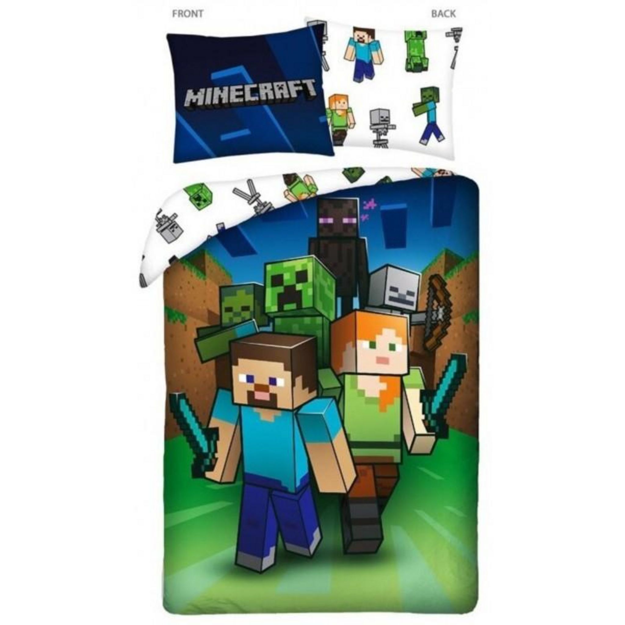 MINECRAFT Minecraft - Parure de Lit Enfant Coton Gamer - Housse de ...